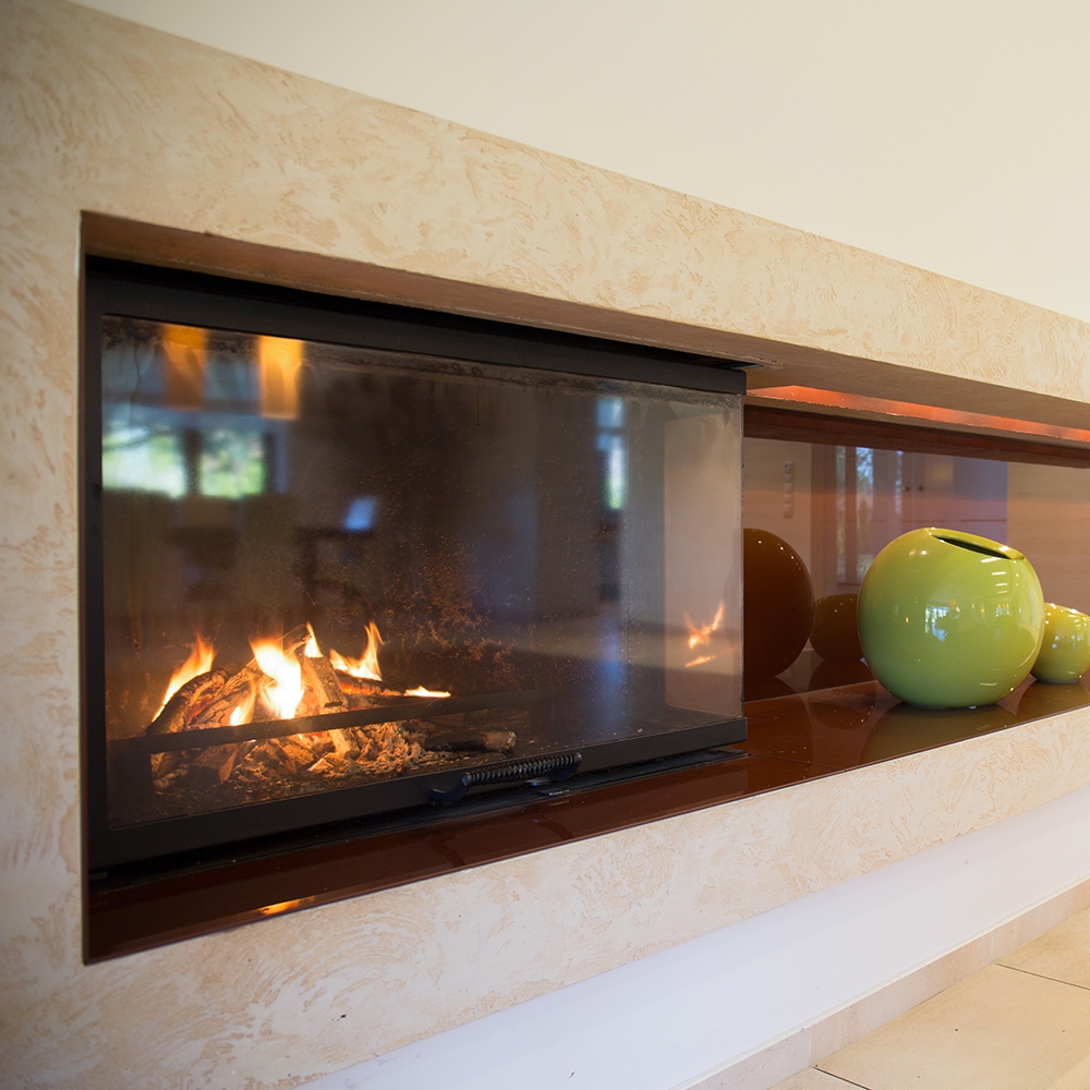 Verre vitrocéramique sur mesure pour cheminée, insert, poêle à bois